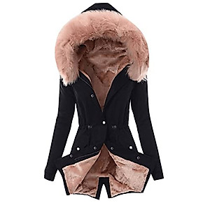 NRUTUP Women's Plus Size Winter Coat Waterproof Long Puffer Jacket Warm Thicken Parka with Removable Fur Hood Parka Coat