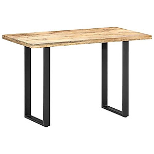 Tidyard Dining Table 47.2 x 23.6 x 29.9 Inch Solid Mango Wood Wooden Dinner Table for Kitchen, Bistro, Home Furniture