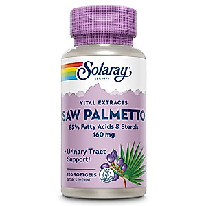 SOLARAY Saw Palmetto Extract, Healthy Prostate & Urinary Tract Support, Lab Verified (120 Softgels)