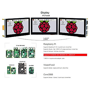 waveshare 4.3 inch DSI LCD Display for Raspberry Pi 4B/3B+/3A+/3B/2B/B+/A+/Compute Module 3+/3/4, 800×480 Touchscreen Capacitive IPS Screen Monitor, Support Raspbian/Ubuntu/Kali /WIN10 IoT/Retropie