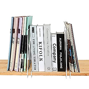 Shelf Dividers for Closet Organization Closet Shelf Divider for Wood Shelves Metal Closet Shelf Separators for Clothes Book Wardrobe, 6 Pack (White)