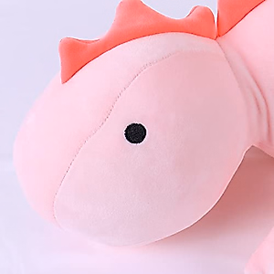 Dinosaur Weighted Plush, 24" 3.5 lbs Character Weighted Stuffed Animals Series, Cute Dino Plushie Dolls Throw Pillow Birthday Gifts for Children Kids Adults (Pink)