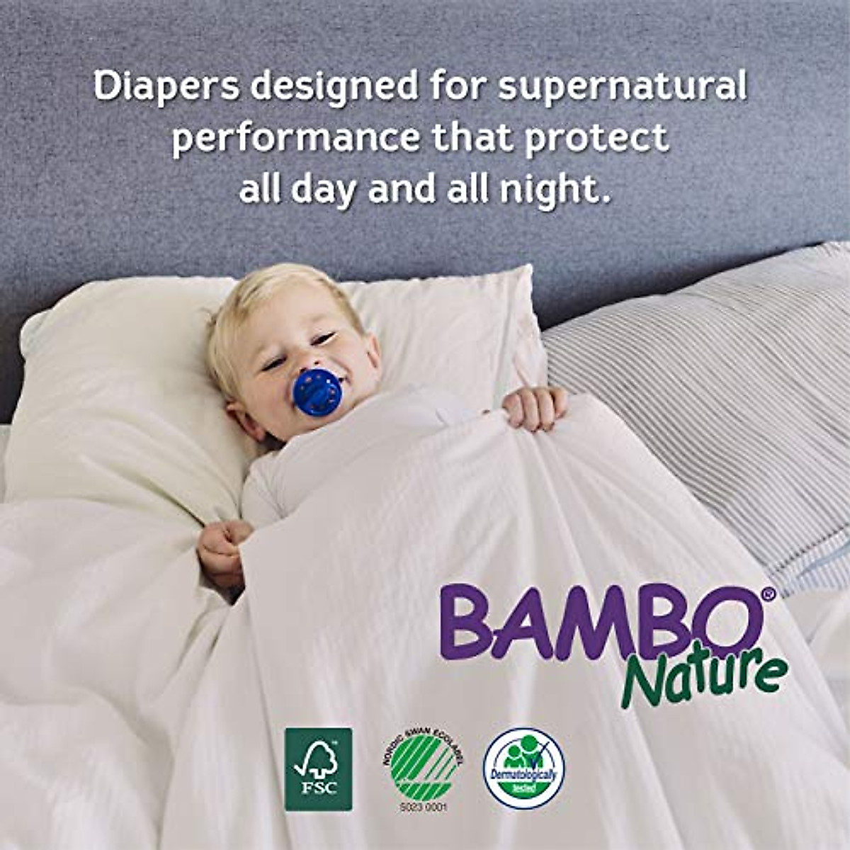 Bambo Nature Eco Friendly Baby Diapers Classic for Sensitive Skin, Size 5 (26-49 Lbs), 27 Count