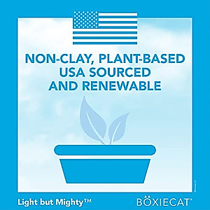 Boxiecat Air Lightweight Premium Clumping Cat Litter -Scent Free- 6.5 lb- Plant-Based Formula- Stays Ultra Clean, Longer Lasting Odor Control, 99.9% Dust Free