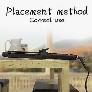 1 1/4 Inch Curling Iron with Clipped Tourmaline Ceramic Barrel Professional 1.25 Inch Hair Curler up to 450°F Dual Voltage for Traveling 60 Mins Auto Off Suit for Different Hairstyle (1.25 Inch)