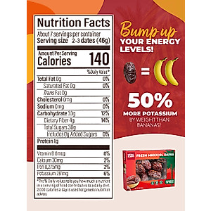 Natural Delights Dates – Large & Plump, Non-GMO Verified, Good Source of Fiber, Naturally Sweet Fruit Snack, Perfect for On-the-Go - Medjool Dates Whole, 2 lb Box