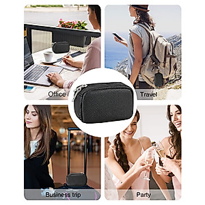 Meiiy Chapstick Holder Bag Small Lip Balm Sleeve Pouch Lipstick Portable Storage Bag Lip Gloss Case With Hook Accessories Gift for Women (balck)