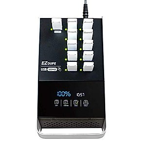 EZ Dupe SOHO Touch 1 to 10 USB Duplicator - Multiple USB 2.0/3.0/3.1 Thumb Drive Cloner Copier & Flash Media Eraser with Touchscreen Menu Function