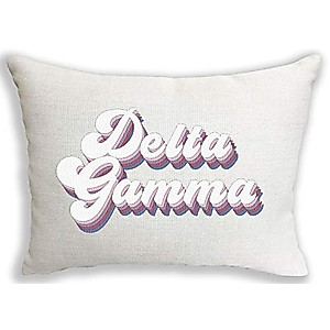 Sorority Shop Delta Gamma Pillow – Retro Design, 12" x 16" Lumbar Pillow Sorority