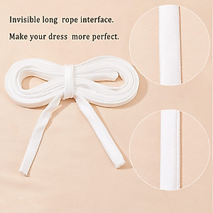 AHANDMAKER 137.8 Inches Women's Tie Back for Wedding Bridal Gown, White Adjustable Lace up Dress Cord Back for Zipper Replacement or Buttons