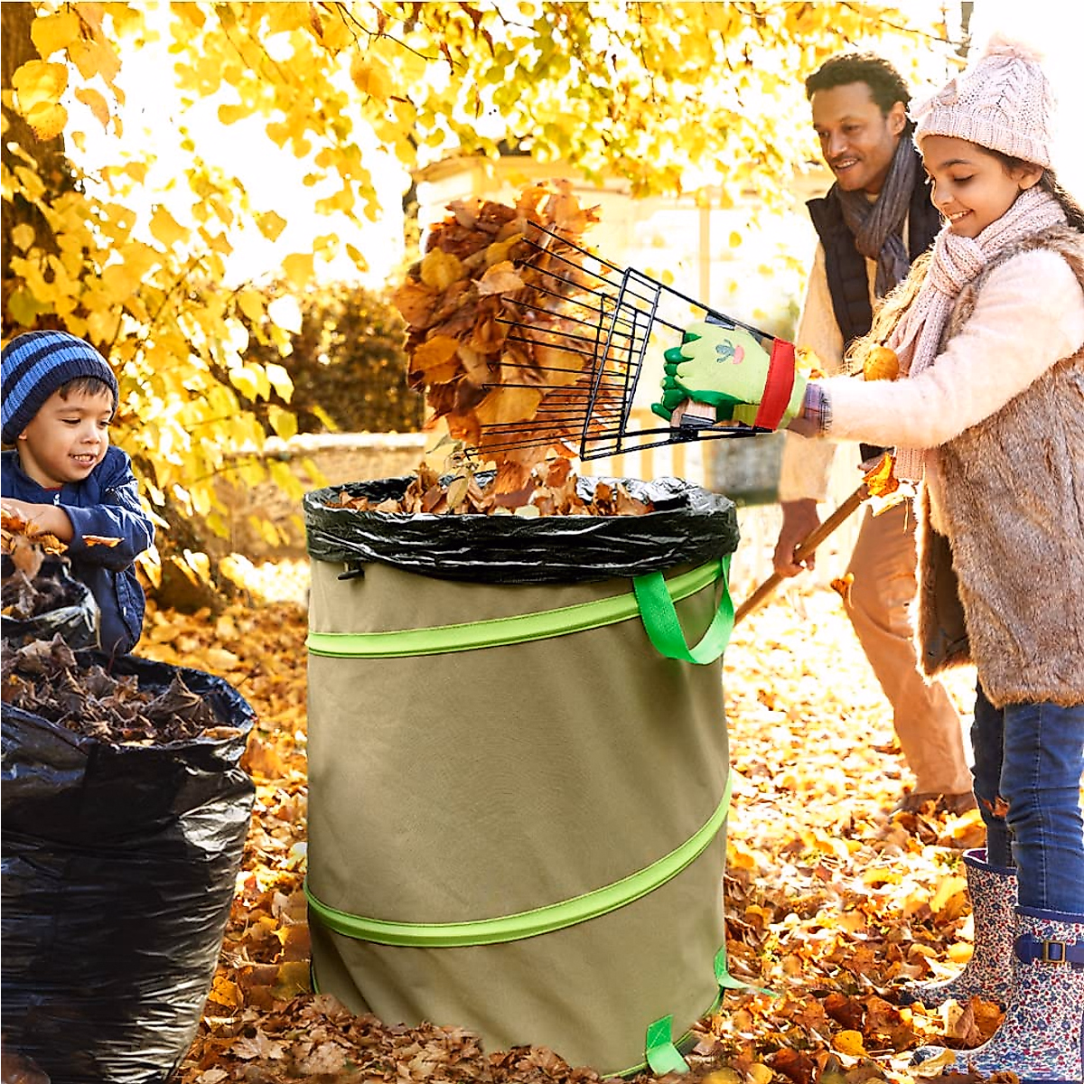 Colwelt Steel Leaf Scoops and Claws, Rugged Steel Leaf Scoop for Lawn and Garden Cleanup, Large Sized Leaf Grabber for Larger Pickup Capabilities(Steel, not Plastic)