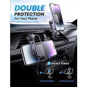 eSamcore Magnetic Phone Holder for Car – [Supporting Bar] Magnetic Phone Mount for Car Vent with [360° Rotatable Arm] Powerful Phone Magnet Compatible with iPhone Samsung Cell Phone