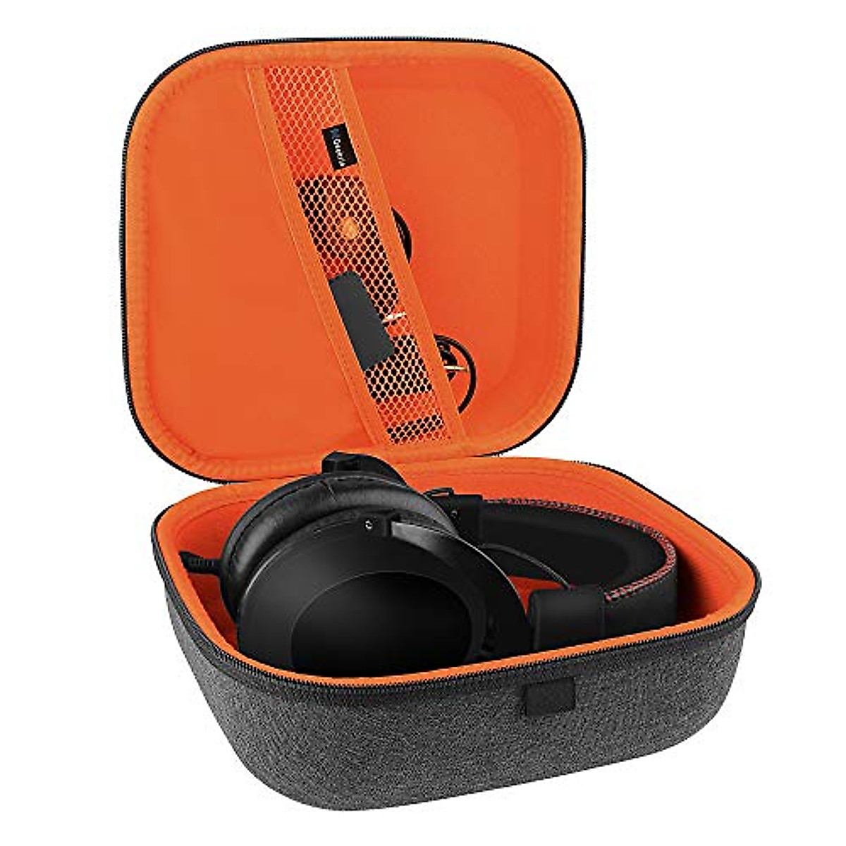 Geekria Shield Case for Hyperx Cloud II, Cloud Stinger Core, CloudX Stinger Core, Cloud Alpha S Headphones, Replacement Protective Hard Shell Travel Carrying Bag with Cable Storage (Dark Gray)