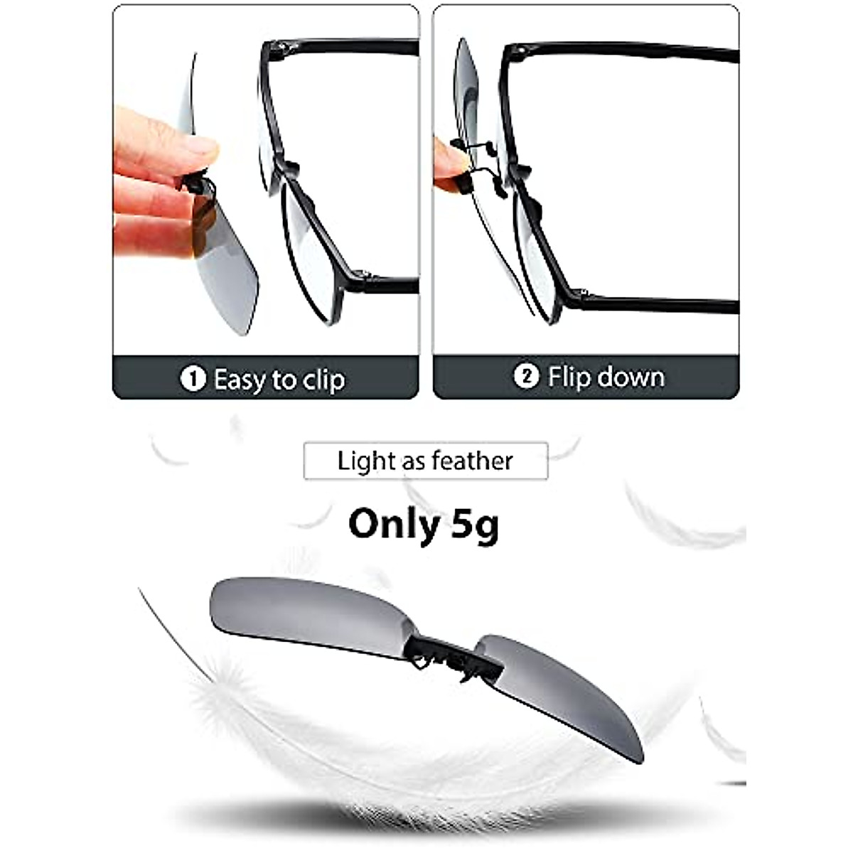 Weewooday 12 Pieces Polarized Clip on Sunglasses Rimless Clip on Sunglasses Rectangle Lightweight Polarized Eyeglasses for Myopia Eyeglasses Outdoor Night Driving Men Women