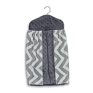 Baby Doll Bedding Minky Chevron Diaper Stacker, Grey