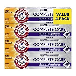 Arm & Hammer Complete Care Toothpaste, Fresh Mint Flavor, Whole Mouth Protection, 6.0oz (4-Pack)
