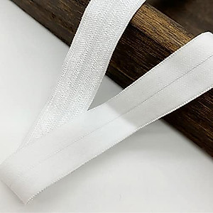 0.4/0.6/0.8/1 Inch Lace Ribbon for Crafts White Lace Trim for Sewing Elastic Ribbon Fold Over Spandex Elastic Band for Sewing Lace Trim Waist Band Garment Accessory