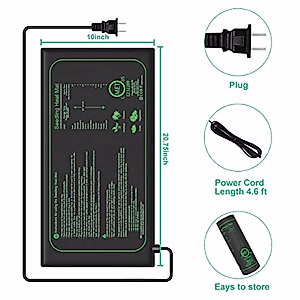 1 Pack 21W Seedling Heat Mat for Seed Starting,10" x 20.75" Waterproof Heating Pad for Indoor Plants Germination(M)