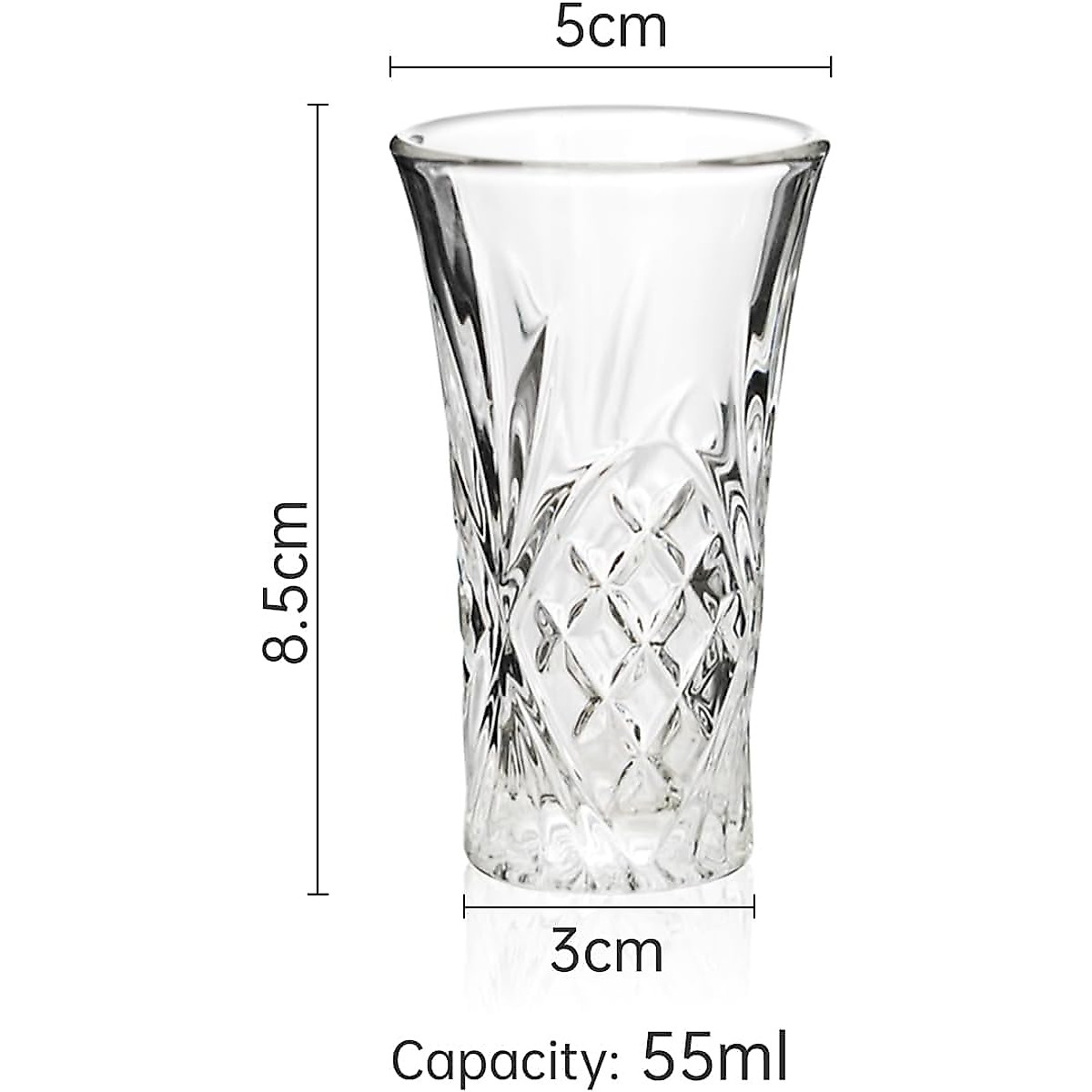 BCnmviku 4Pack Shot Glasses 65ML/2.2OZ Tequila Glasses Heavy Base Cordial Glasses