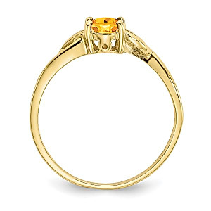 IceCarats 10K Yellow Gold Orange Citrine Ring Gemstone Band November Birthstone Jewelry Size 7.00