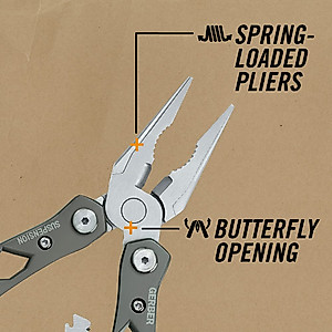 Gerber Gear Suspension 12-in-1 Needle Nose Pliers Multi-tool - Multi-Plier, Wire Cutter, Crosspoint and Flathead Screwdriver Set, Small Scissors - EDC Gear and Equipment - Gifts for Men - Gray