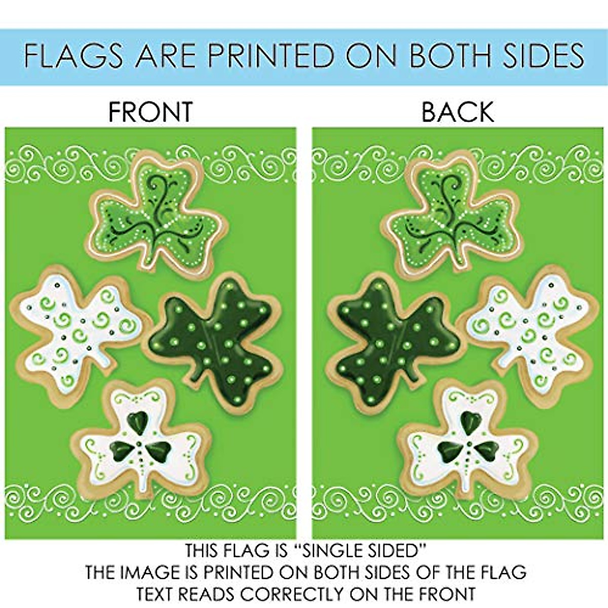 Toland Home Garden Shamrock Cookies House Flag
