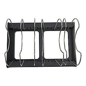 HOHXFYP Under Sink Organizers,Durable Plastic Material Kitchen Cabinet Bakeware Holder,Space Saving Expandable Versatile Kitchen Cabinet Storage with 7 Dividers for Pots