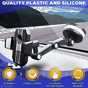 V TOWER Phone Mount for Car Dashboard - 360° Car Mount for iPhone 13 Pro Max Car Mount Cell Phone Car Mount Car Phone Mount - 10.9Oz iPhone Suction Mount Car Vent Phone Mount Phone Holder Car