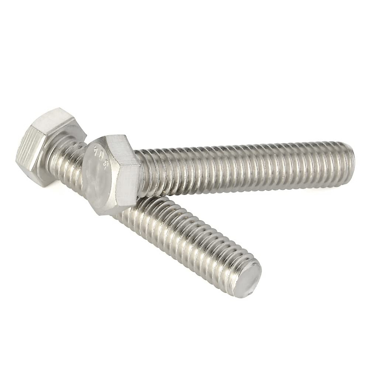 M8-1.25 x 20mm Hex Head Bolts Hexagon Screws, 304 Stainless Steel 18-8, Plain Finish, Fully Threaded, 25 PCS