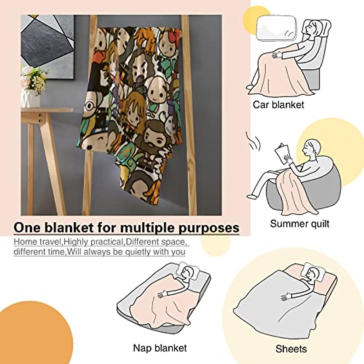 HAFSUM Throw Blanket Halloween Blankets Queen Size Winter Blankets Christmas Throw Blanket for Couch Sofa Living 60"x50"