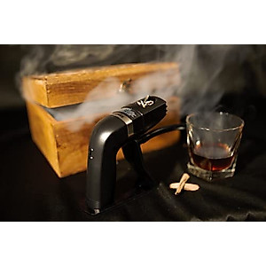 Cocktail/Food Smoker kit with a smoker machine and a mango wood smoker box, multi-purpose food/drink smoky flavoring set for cocktails, whiskey, steak, salmon, cheese, BBQ, and Pizza, a perfect addition to your kitchen, bar, picnic, or outdoor party