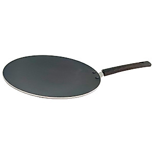 G & D Roti Pan Aluminum Tawa Concave Tava Naan Roti Chapati Multi Tawa Griddle Paratha Crape Pan Comal Indian Chapati Pan Skillet Pan for Omelette Pan 10.8 Inch (3.2 MM), Black