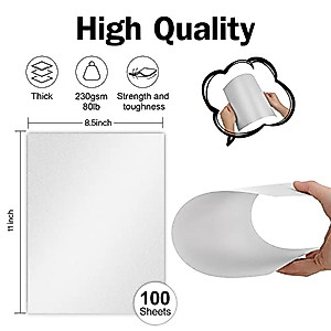 100 Sheets Silver Shimmer Cardstock 8.5 x 11 Metallic Paper, Goefun 80lb Card Stock Printer Paper for Invitations, Crafts, DIY Cards，Graduations