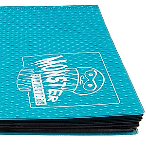 Monster 9 Pocket Trading Card Binder - Holofoil Aqua Blue Album, Anti-Theft TCG Protection w Side Loading Padded Pockets, Double Sided, Holds 360 Cards, For Sports, Gaming, Kpop, Christmas Gift