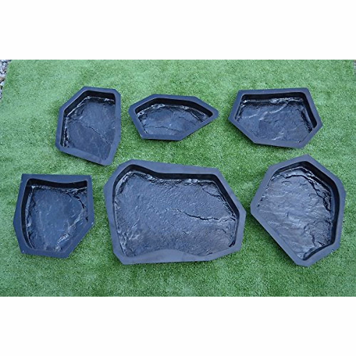 SvitMolds Concrete molds DIY Sold 6 pcs Plastic Moulds Flagstone Casting Concrete Paving Garden Paths Stone Patio Pavers for Garden Walkway #S34