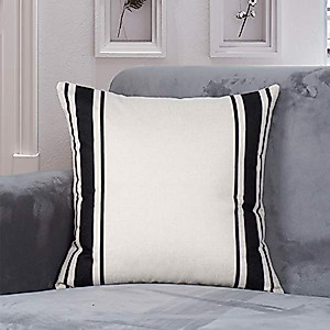 ONWAY Farmhouse Throw Pillow Covers 18x18 Rustic Indoor Outdoor Decorative Black and White Throw Pillows for Home Sofa and Couch, Set of 2