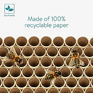 Navaris Cardboard Bee Nesting Tubes (Pack of 200) - 6" Long x 5/16" Diameter Tube for Mason Solitary Bees - for Filling Insect Hotels and Bug Houses