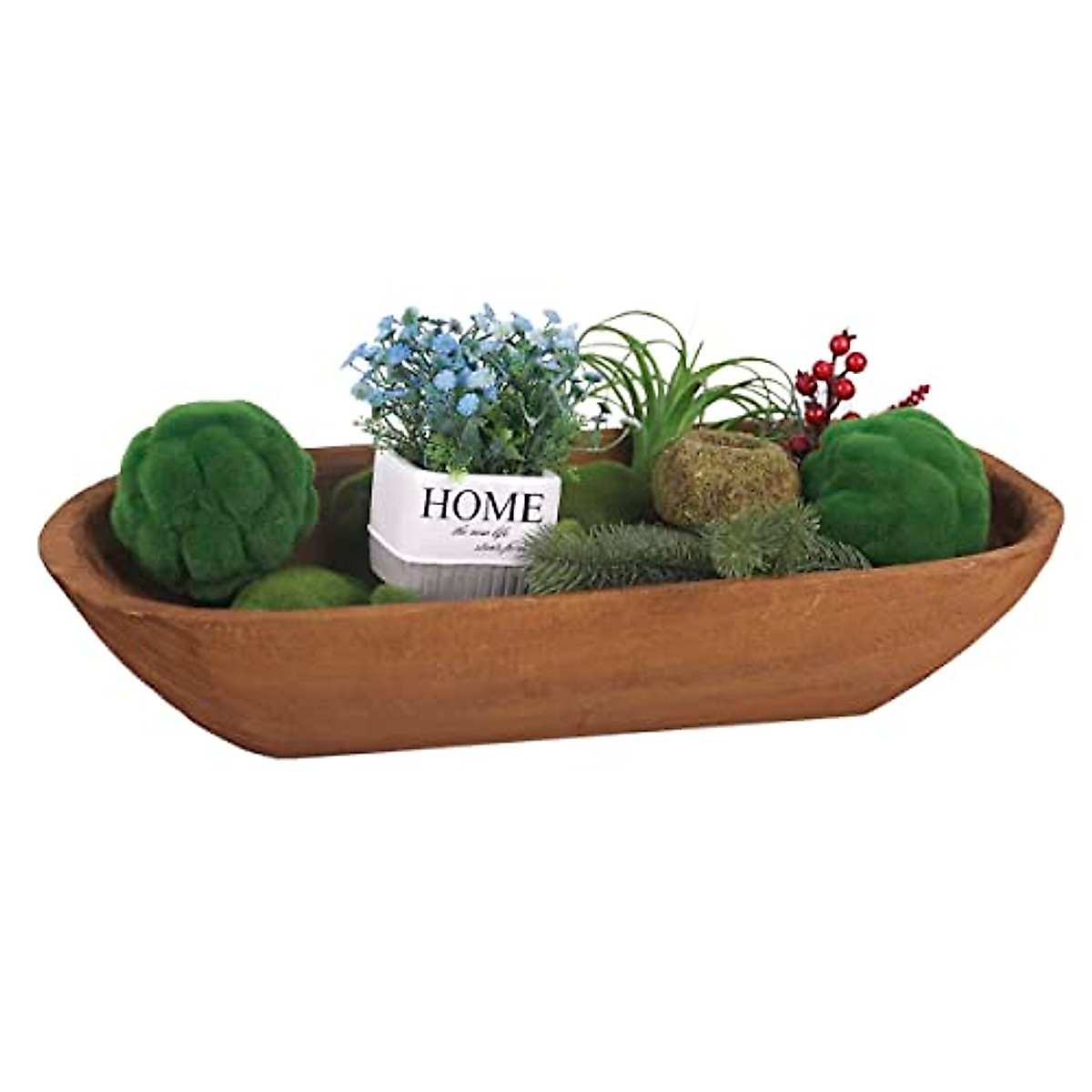 Athaliah Large Wooden Dough Bowls 23.75'',Hand Carved Rustic Long Wood Dough Bowl Wooden Decorative Bowl Farmhouse Large Wooden Bowls for Dining Table Centerpiece Decor