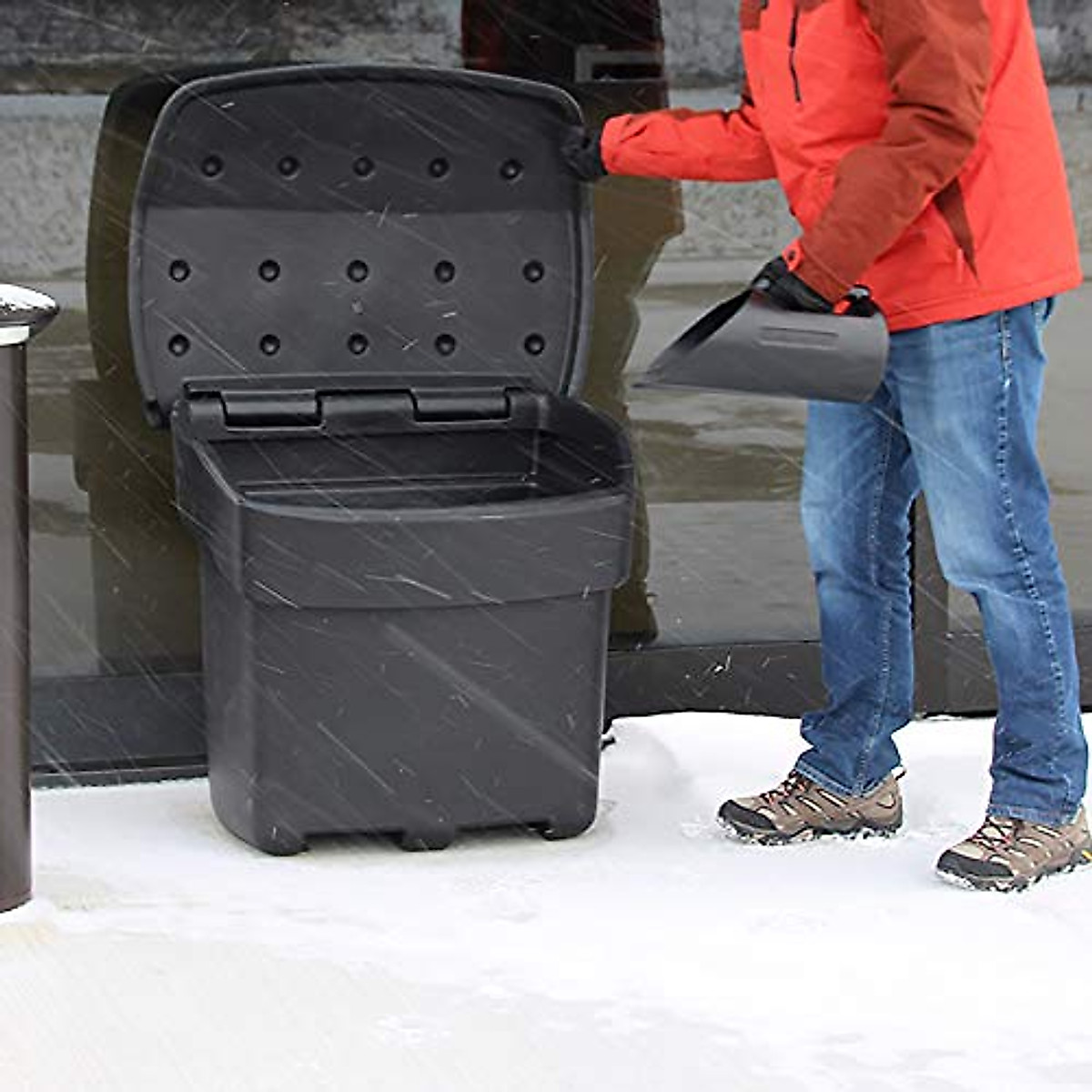 FCMP Outdoor - Outdoor Salt, Sand, and Storage Bin, Black
