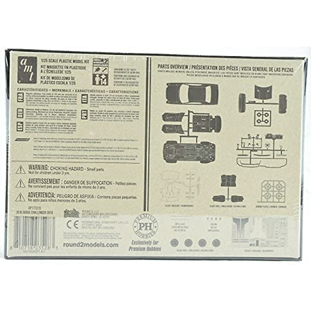 AMT/Premium Hobbies 2010 Challenger SRT8 1:25 Scale Plastic Model Car Kit CP7772