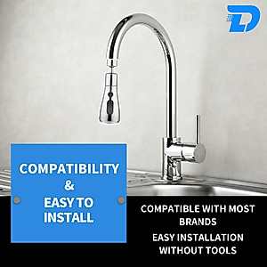 DZSEE Multi-Functional Kitchen Faucet Sprayer Head Replacement, Universal Sink Sprayer, Pull Down Faucet Head, ABS