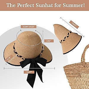 Beach Hats for Women, Straw Hat for Women UPF 50+ UV Sun Protection Foldable Sun Hat Deep Khaki