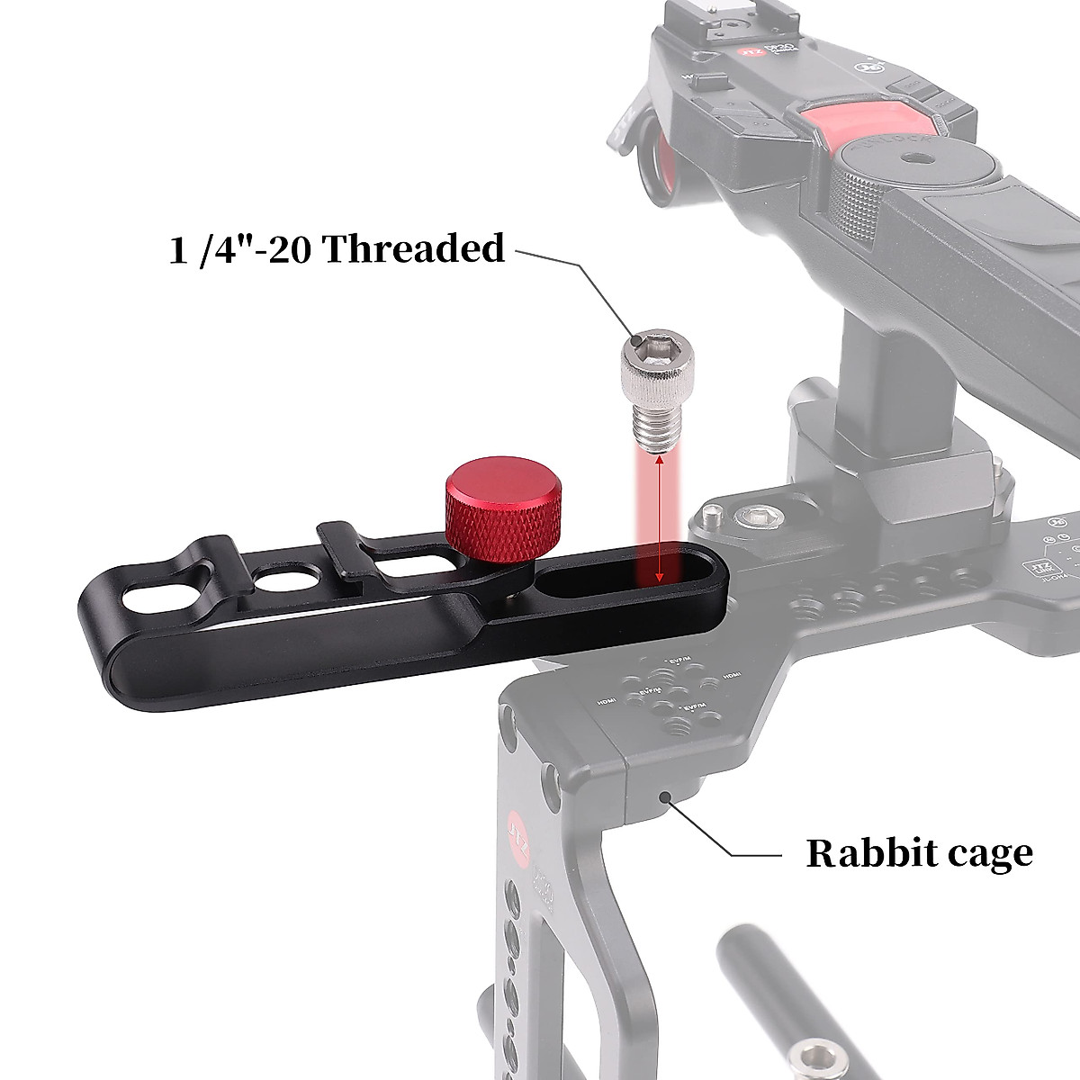 FOTGA Solid State Drive SSD Holder Bracket with 1/4"-20 Screws Lock,Cold Shoe Mount for Samsung T5 SSD BMPCC 4K 6K Pro Zcam Camera
