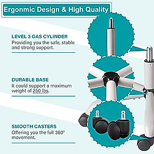 Office Chair, Ergonomic Mid Back Desk Chair with Lumbar Support, Adjustable Swivel Mesh Computer Chair with Armrests for Home, Office, Blue