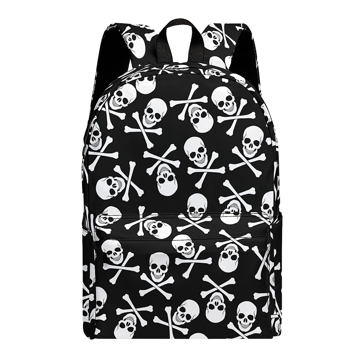 Ridzorgt Skull and Bones Backpack - Multi-Pocket Bookbag Travel Book Bags Casual Daypack Durable Lightweight Bag for Laptop