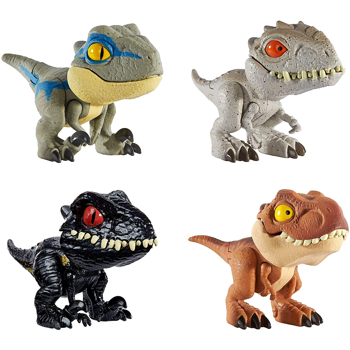 Mattel Jurassic World Snap Squad Dinosaur Toys, Small Dino Figures with Opening Clip-On Jaws, Portable Collectibles