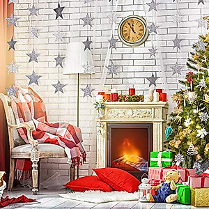 130 Feet Glitter Star Paper Garland Banner Hanging Decoration for Graduation Class of 2022 Congrats Grad Wedding Birthday Festival Party Decoration