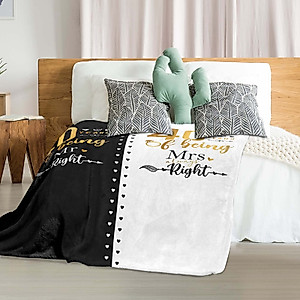 50th Wedding Anniversary for Couples Golden 50th Anniversary for Parents 50 Years of Being Mr. Right Mrs. Always Right Gift Wedding Anniversary Blanket Gifts for Husband Wife Parents Grandparents