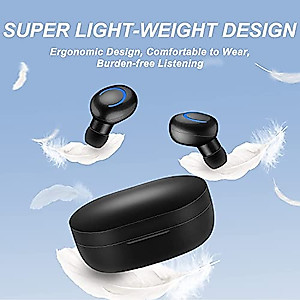 EQQO Wireless Earbuds,Bluetooth 5.1 Headset, IPX5 Waterproof in Ear Touch Earplug, Headset Lasting for 8 Hours, with Built-in Microphone Phone/Android/iOS, Black