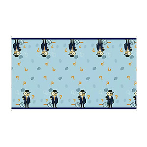 THEMEPT 3 Set Detective Spy Secret Agent Theme Tablecloth Cover for Kids Birthday Wedding Baby Shower Party Supplies and Decoration, 71 × 43 inch